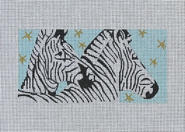 Zebras with Stars 6" x 3" Rectangular Insert – Stitches By The Sea